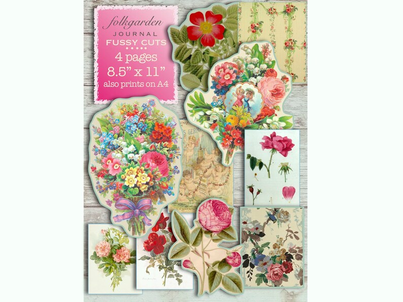 Junk Journal Vintage Scrapbook Printable Fussy Cut Roses Victorian ...