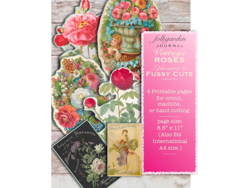 Junk Journal Vintage Scrapbook Printable Fussy Cut Roses Victorian ...