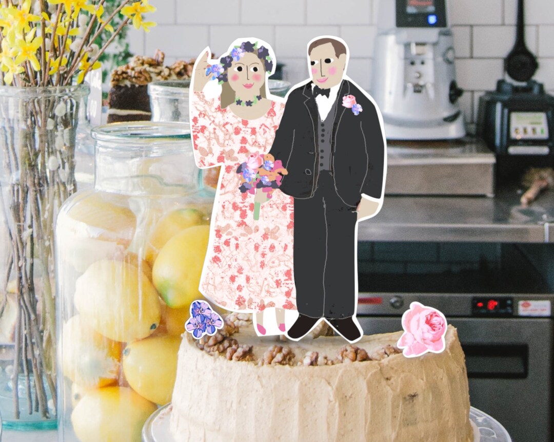 Printable Anniversary Cake Topper • DIY Couple Cake Topper • Wedding ...