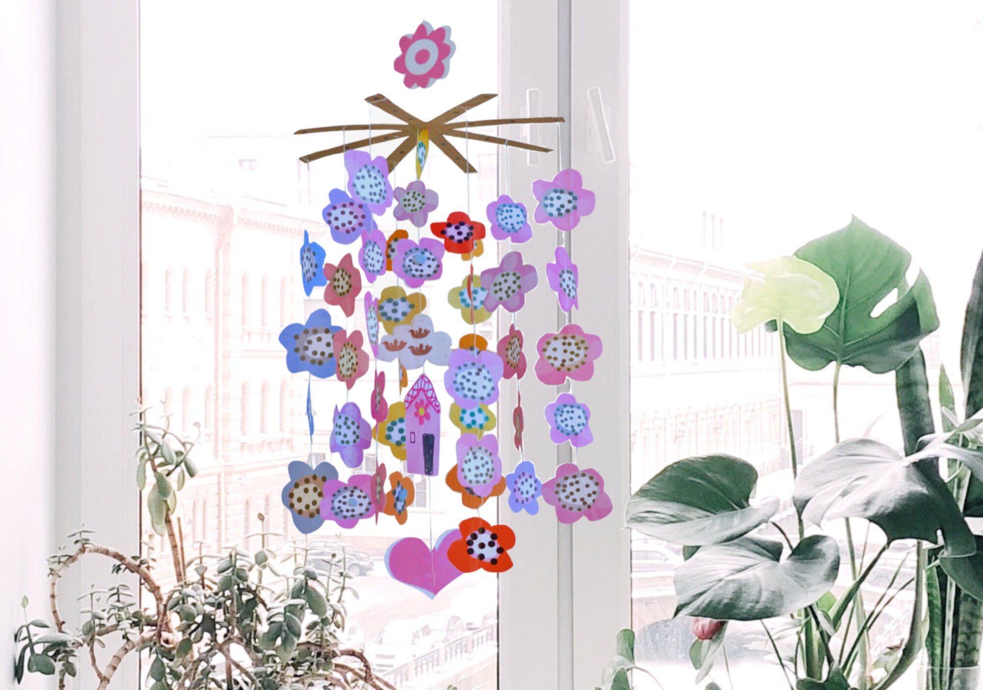 Decorative Mobile Hanging Floral Mobile Printable Paper Craft Gifts to ...