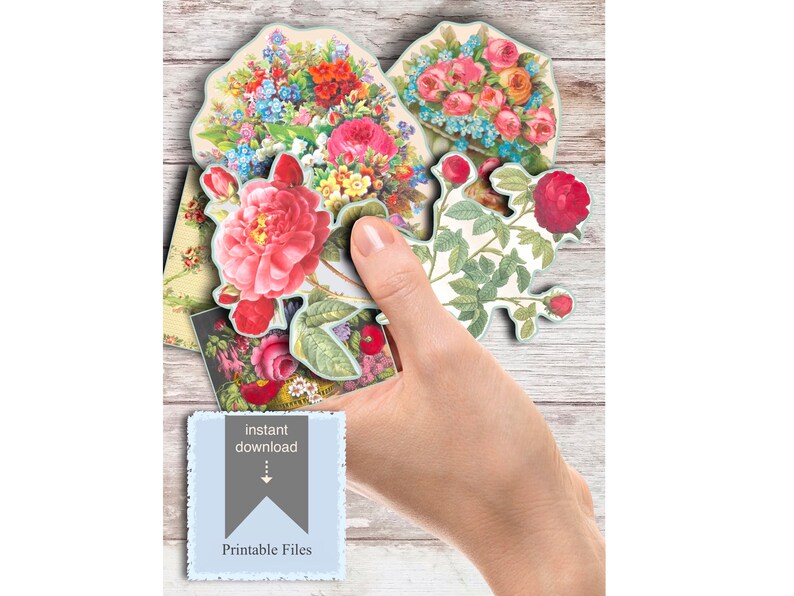 Junk Journal Vintage Scrapbook Printable Fussy Cut Roses Victorian ...