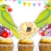 Green Parrot Cake Toppers Parrot Cupcake Centrepiece - Etsy