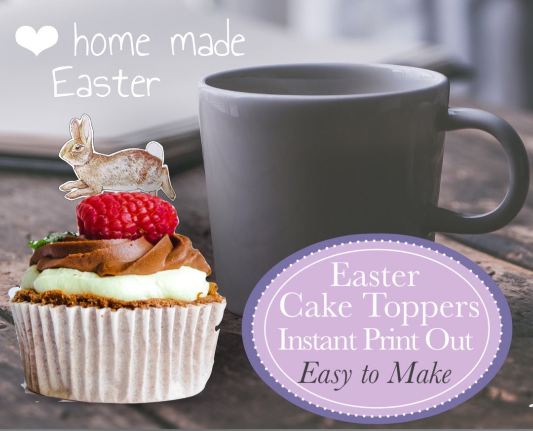 Easter Bunny Cake Toppers. Printable Easter Decorations to Download and ...
