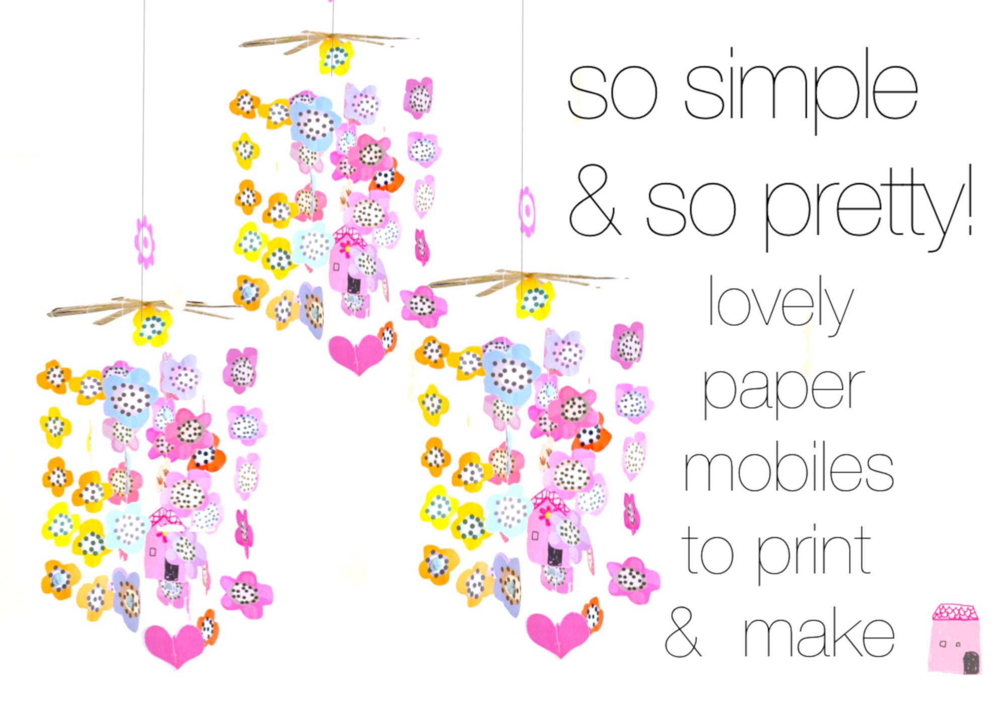Decorative Mobile Hanging Floral Mobile Printable Paper Craft Gifts to ...