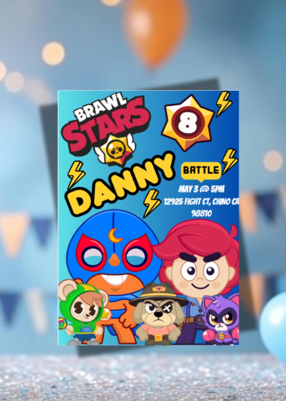 Brawl Stars Birthday Invite, Editable Invitation, Birthday Invite ...
