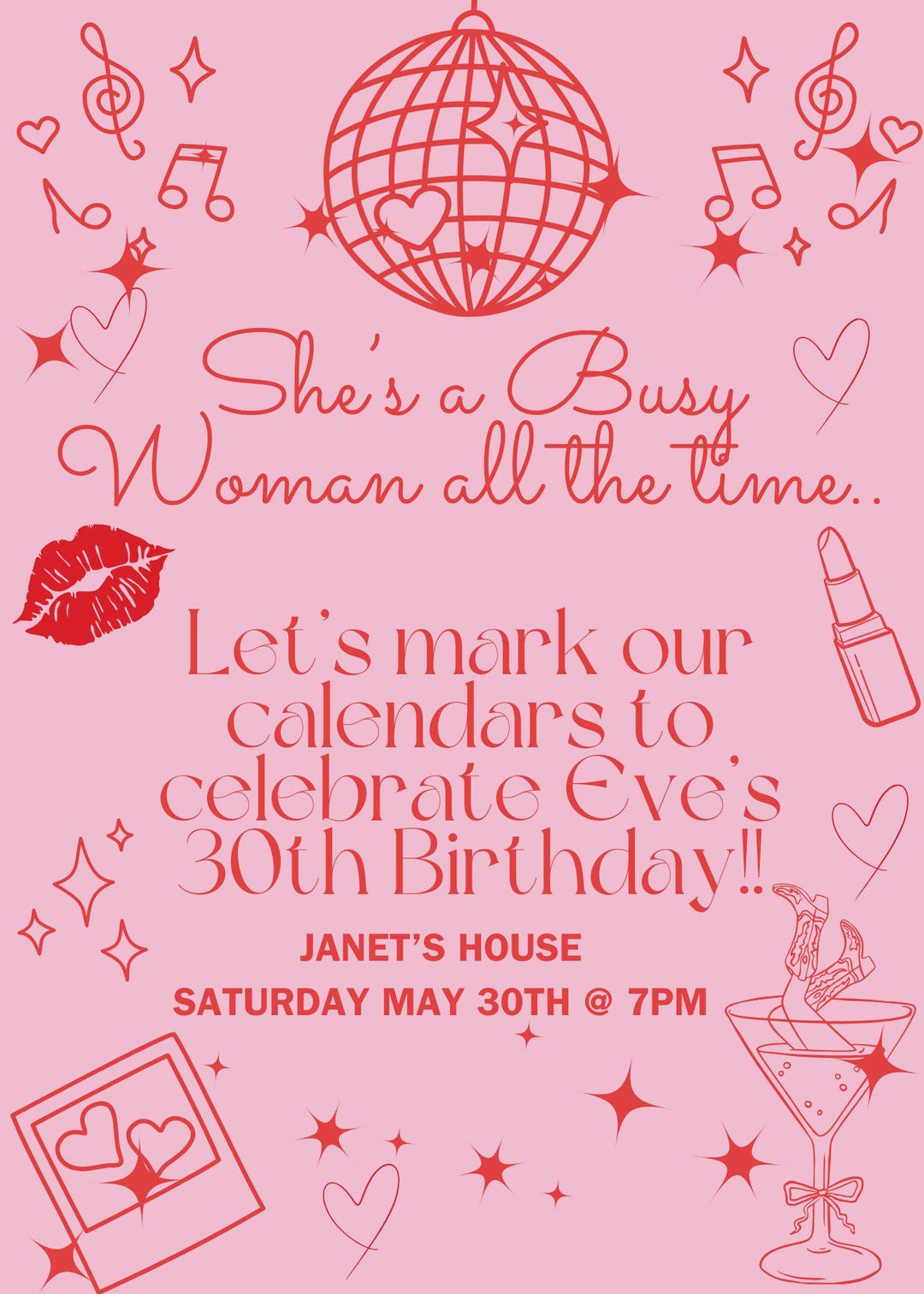Birthday Gal Invite, Editable Invitation, Birthday Invite, Printable ...