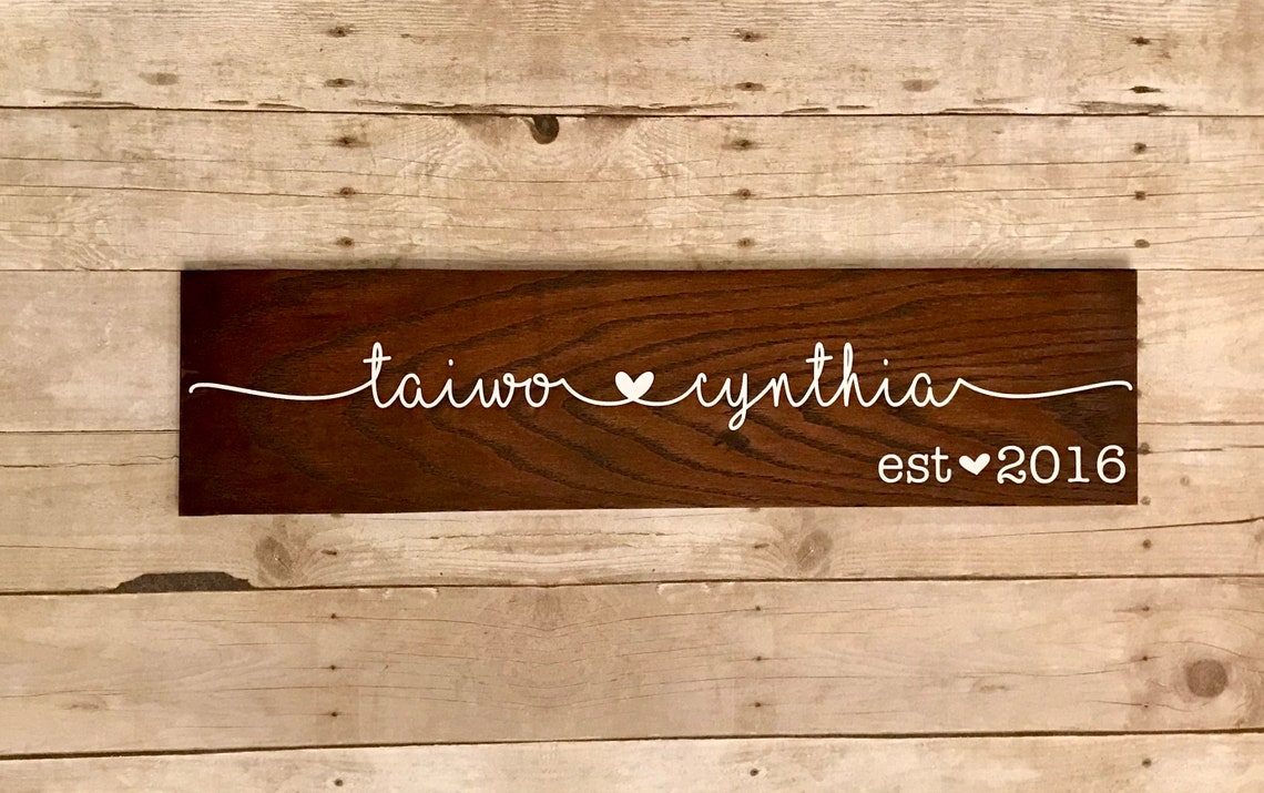 Couple's Names Sign Engagement Party Gift Personalized - Etsy
