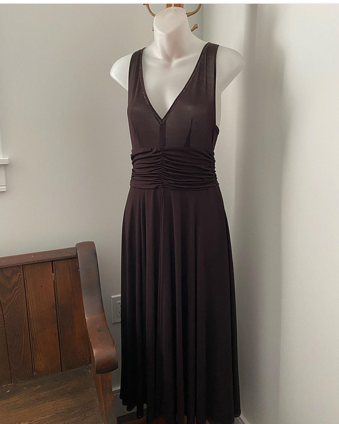 VINTAGE Beaded DRESS by INWEAR - Size Small - Bodice Petite - Dark ...
