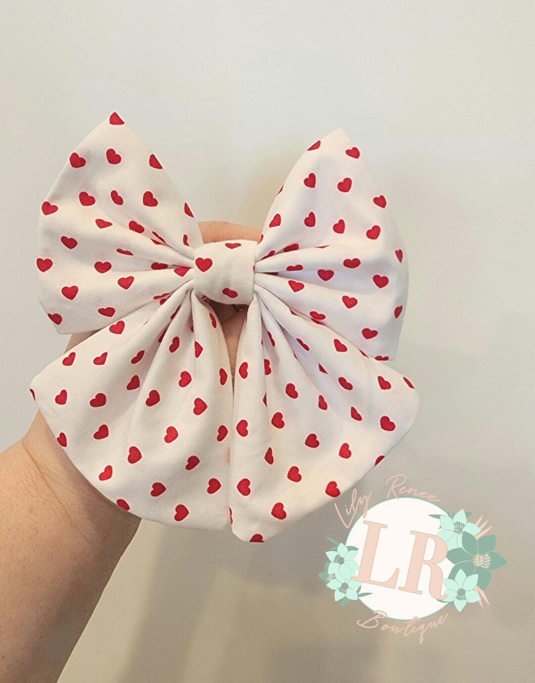 Red Heart Bow, Valentine's Day Bow, Clip Bow, Baby Bow, Newborn Bow ...