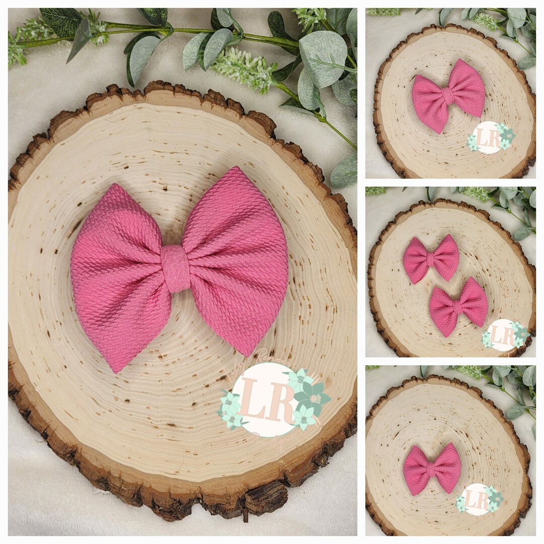 Solid Pink Bows, Clip Bows, Pink Bows, Nylon Bows, Bullet Fabric Bows ...