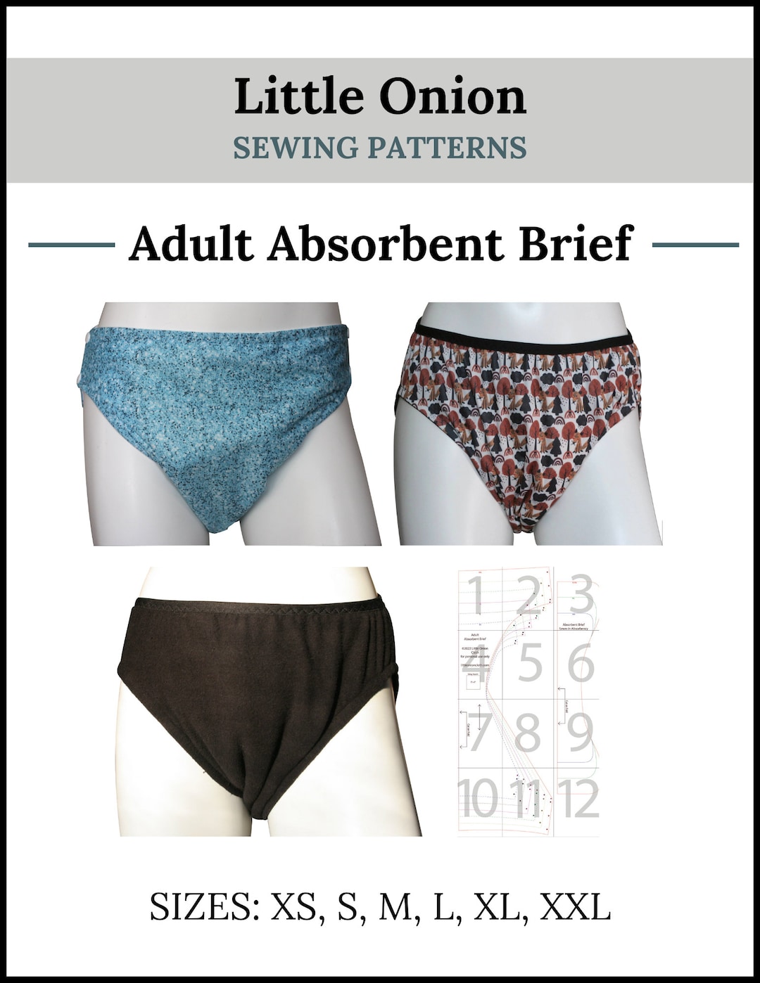 Adult Absorbent Brief Sewing Pattern - Etsy