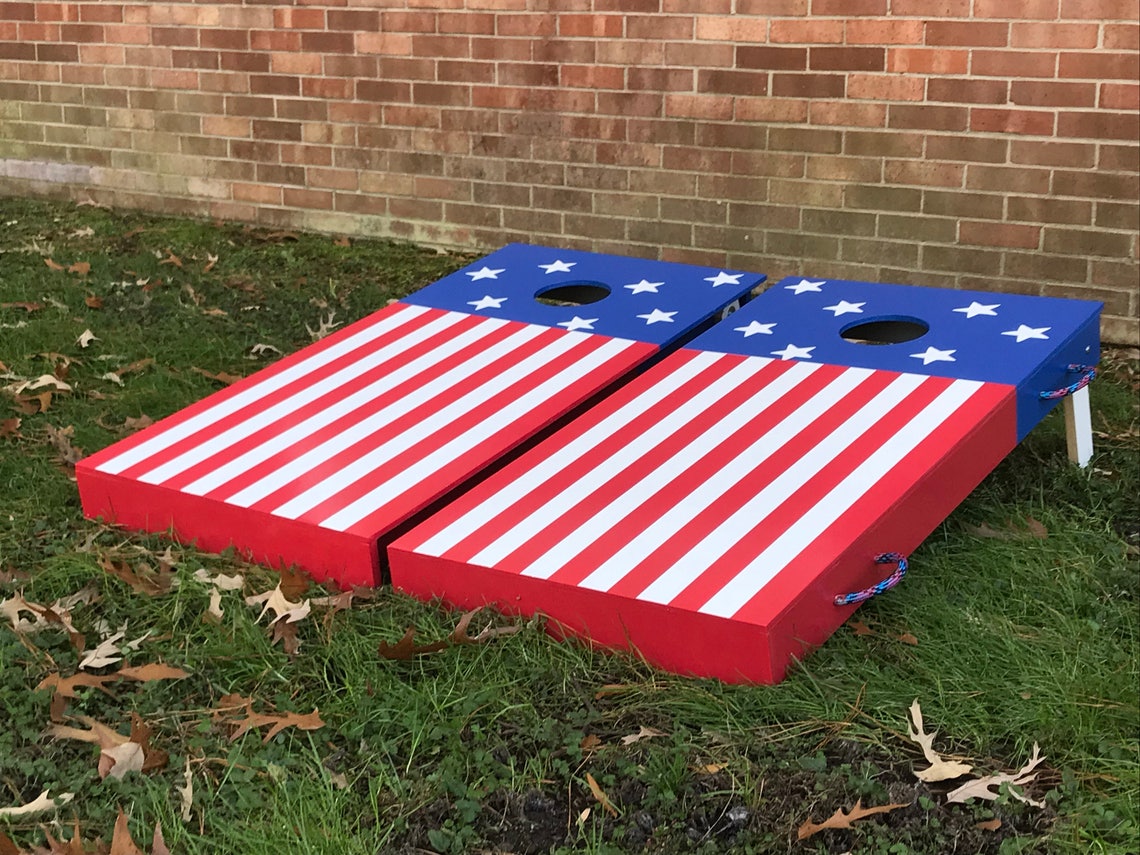 American Flag Cornhole | USA Cornhole | Flag Cornhole | Custom Cornhole ...