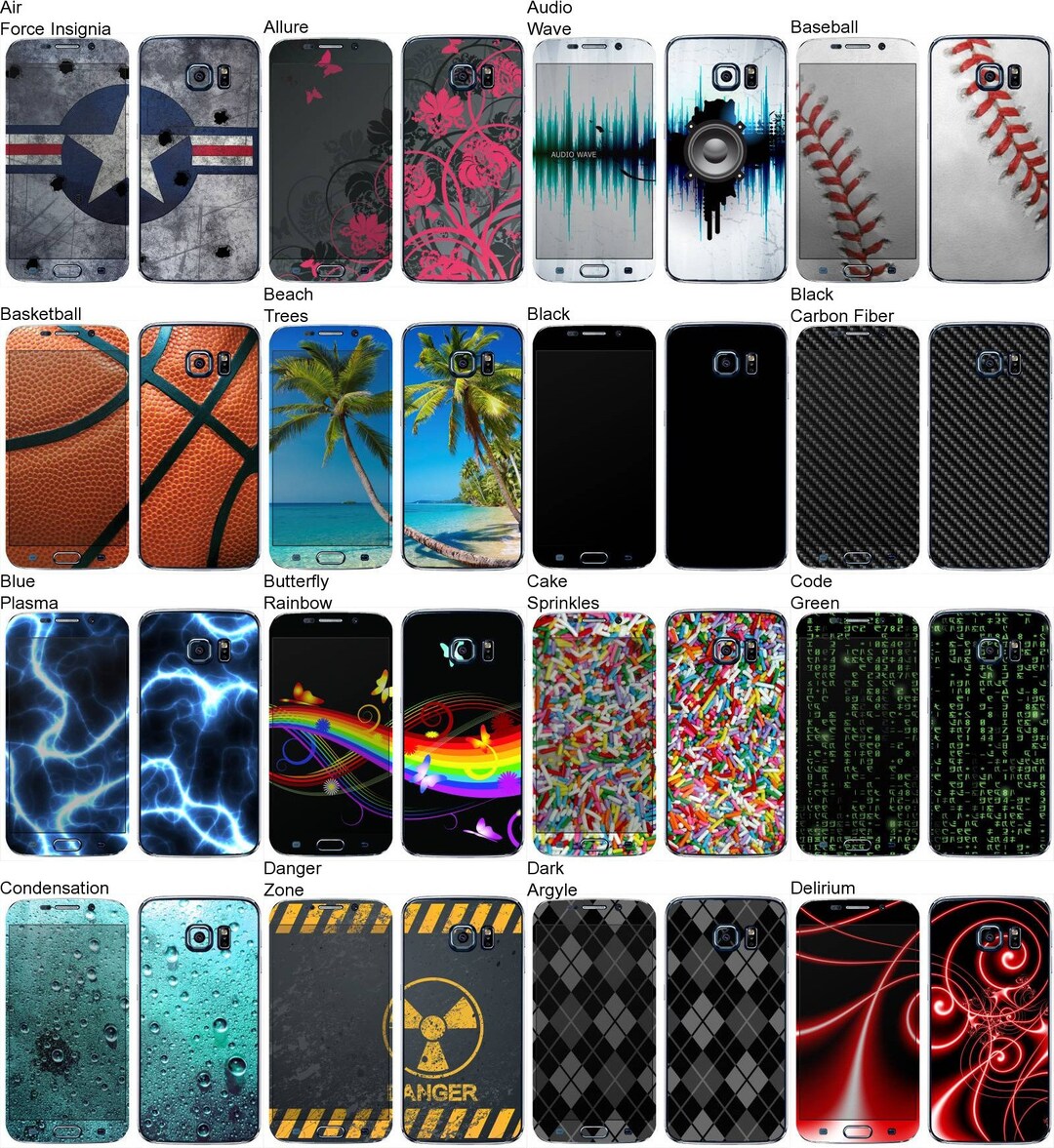 Choose Any 2 Designs - Vinyl Skins / Decals / Stickers for Samsung ...