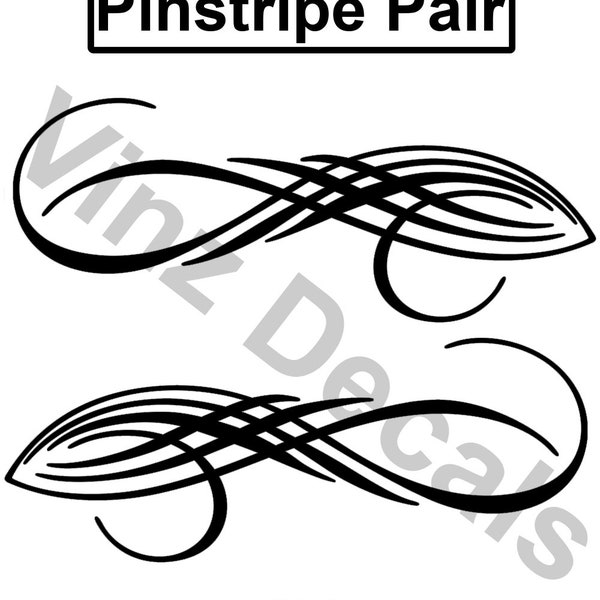 Pinstripe Scroll Decal - Etsy