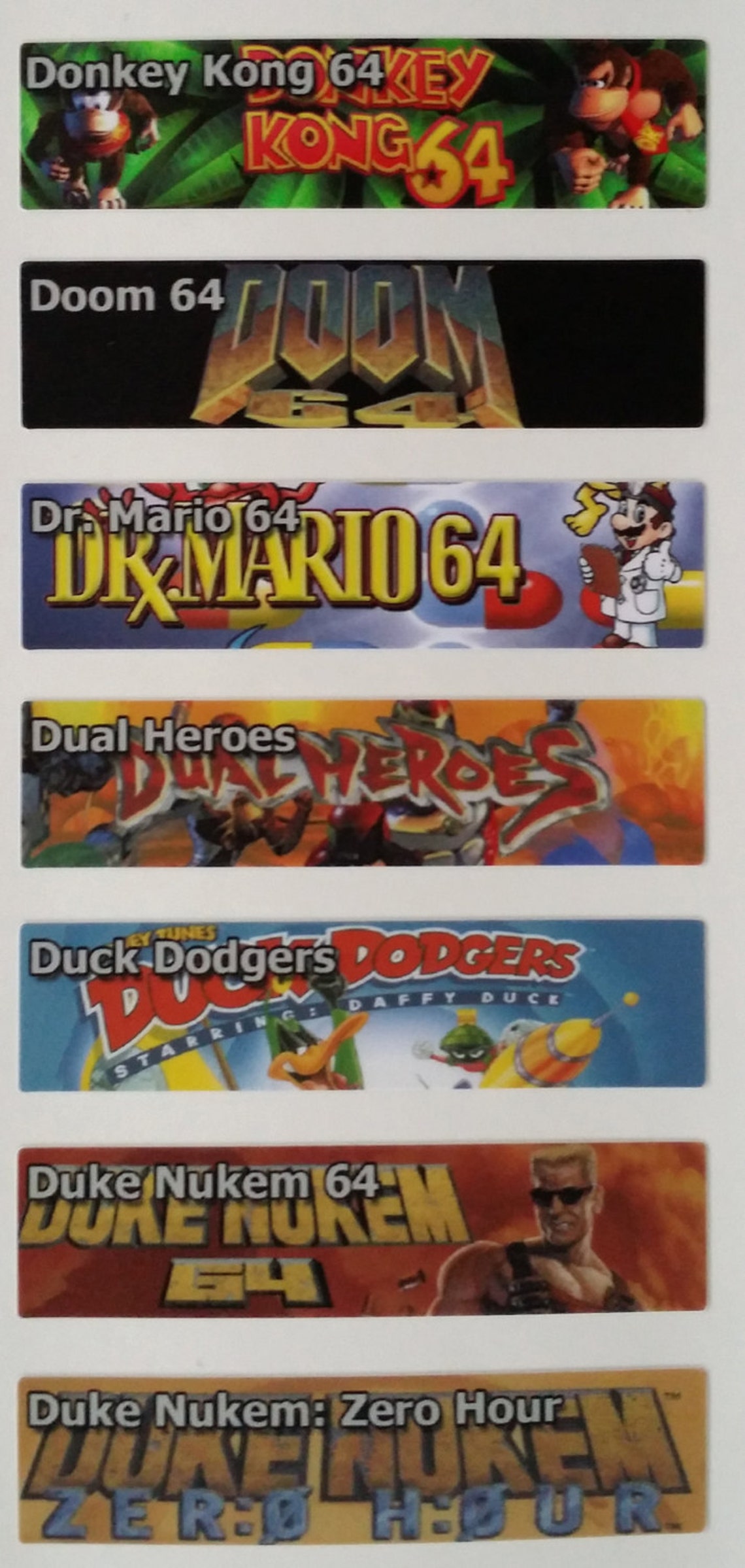 High-quality Nintendo 64 (N64) Cartridge Spine Labels - Full 296pc ...