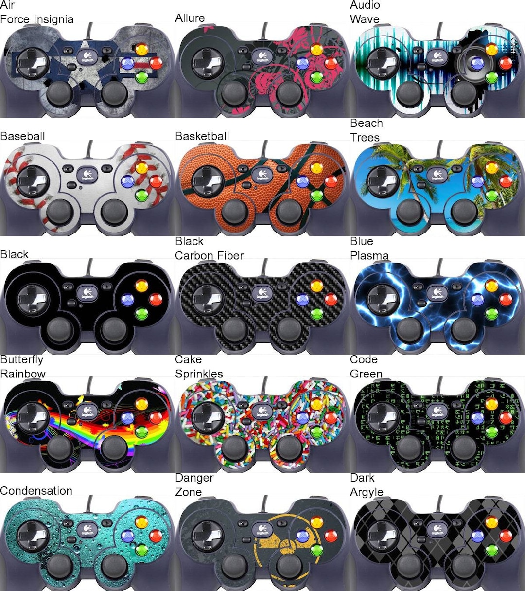 Choose Any 2 Vinyl Skin/sticker/decal Designs for the Logitech F310 ...