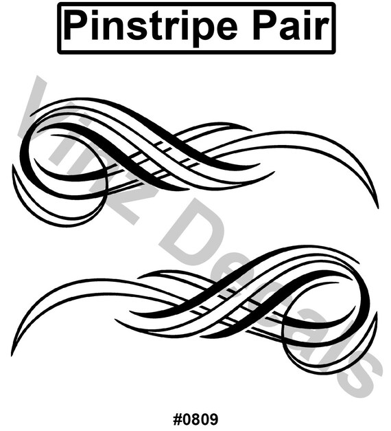 Pinstripe Decal / Scroll Pair Many Colors and Sizes to Choose - Etsy