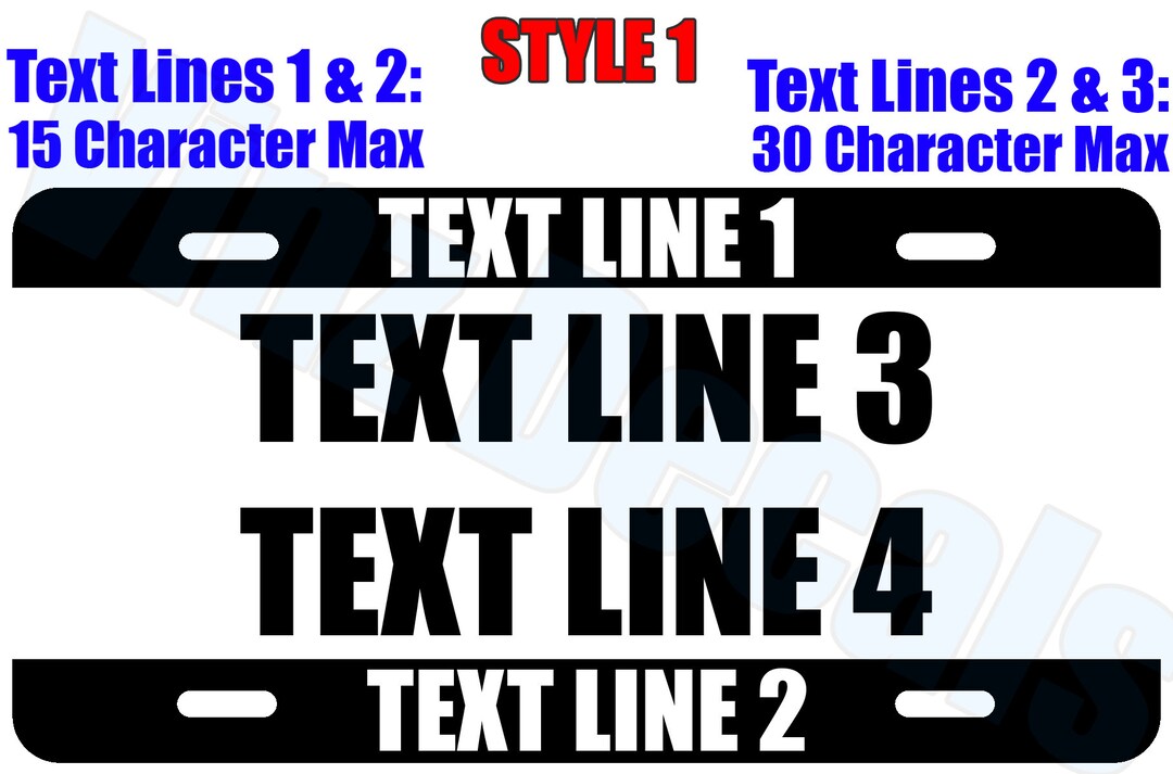 1 Custom Personalized Aluminum License Plate (tag) - Many Options- - Etsy