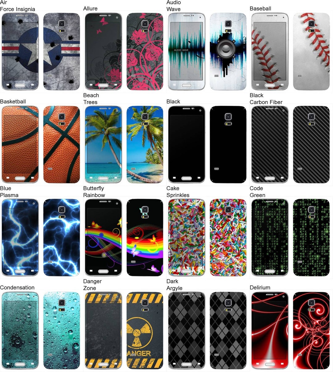 Choose Any 2 Designs - Vinyl Skins / Decals / Stickers for Samsung ...