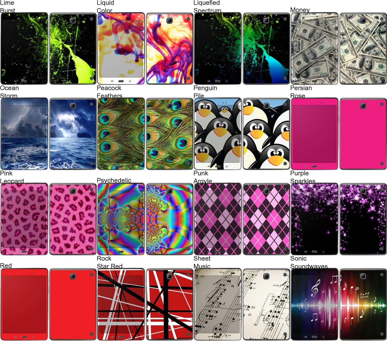 Choose Any 1 Vinyl Decal/sticker/skin Design for the Samsung Galaxy Tab ...
