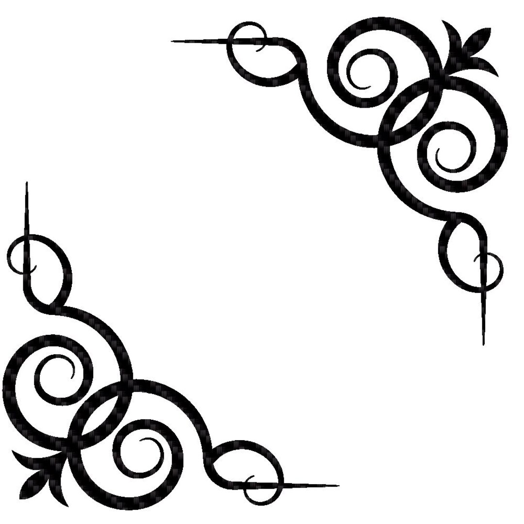 4 Pinstripe Corner Decal Set -choose Your Color and Size-personalized ...