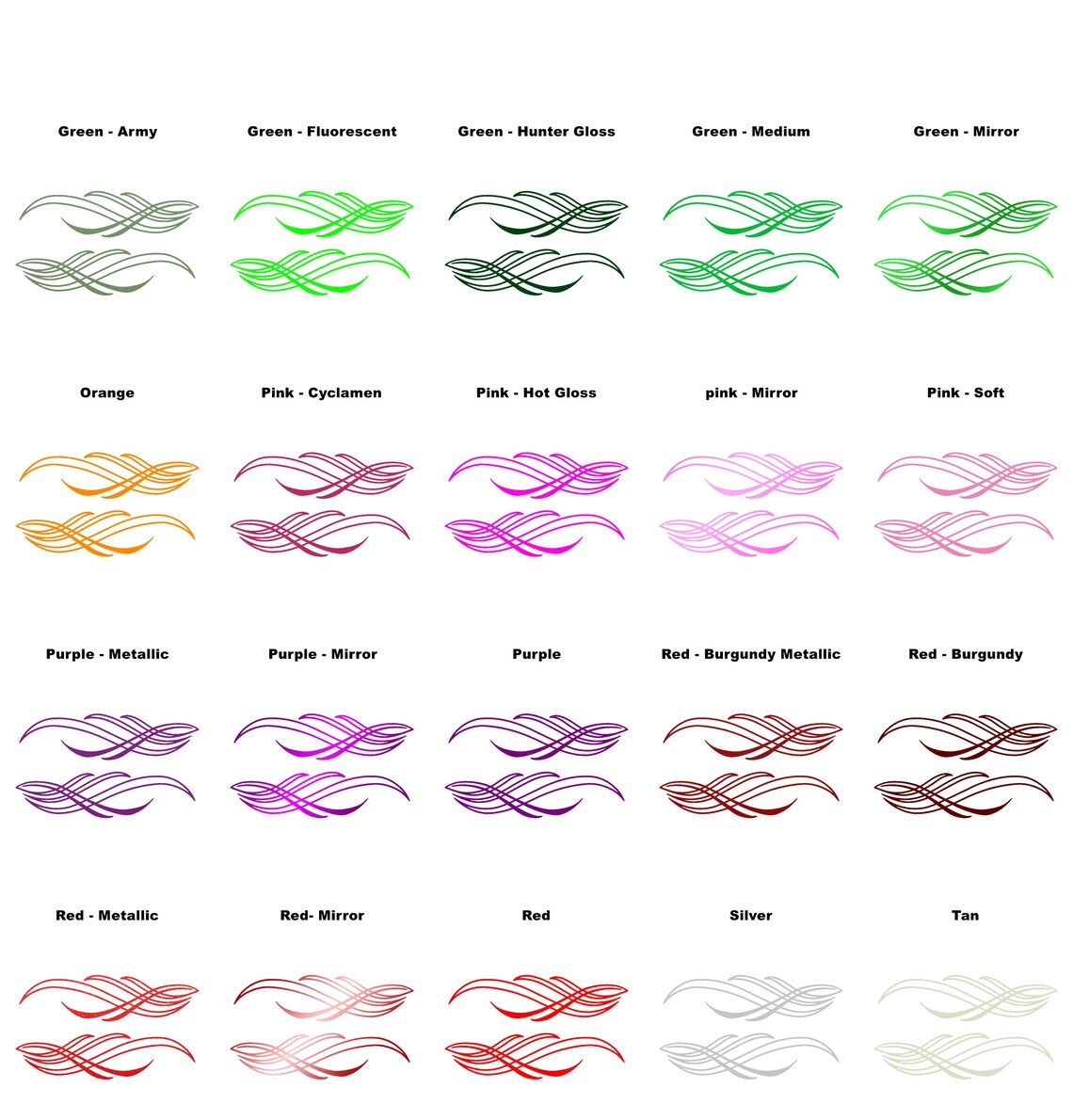 Pinstripe Decal / Scroll Pair Many Colors and Sizes to Choose From ...