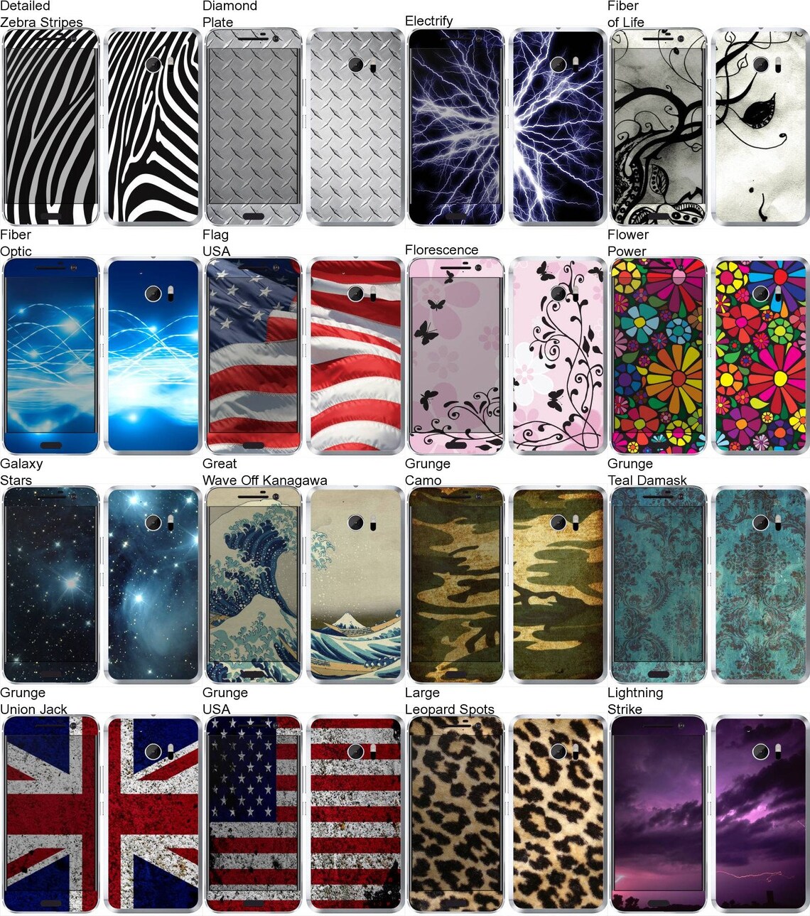 Choose Any 2 Designs Vinyl Skins / Decals / Stickers for HTC - Etsy