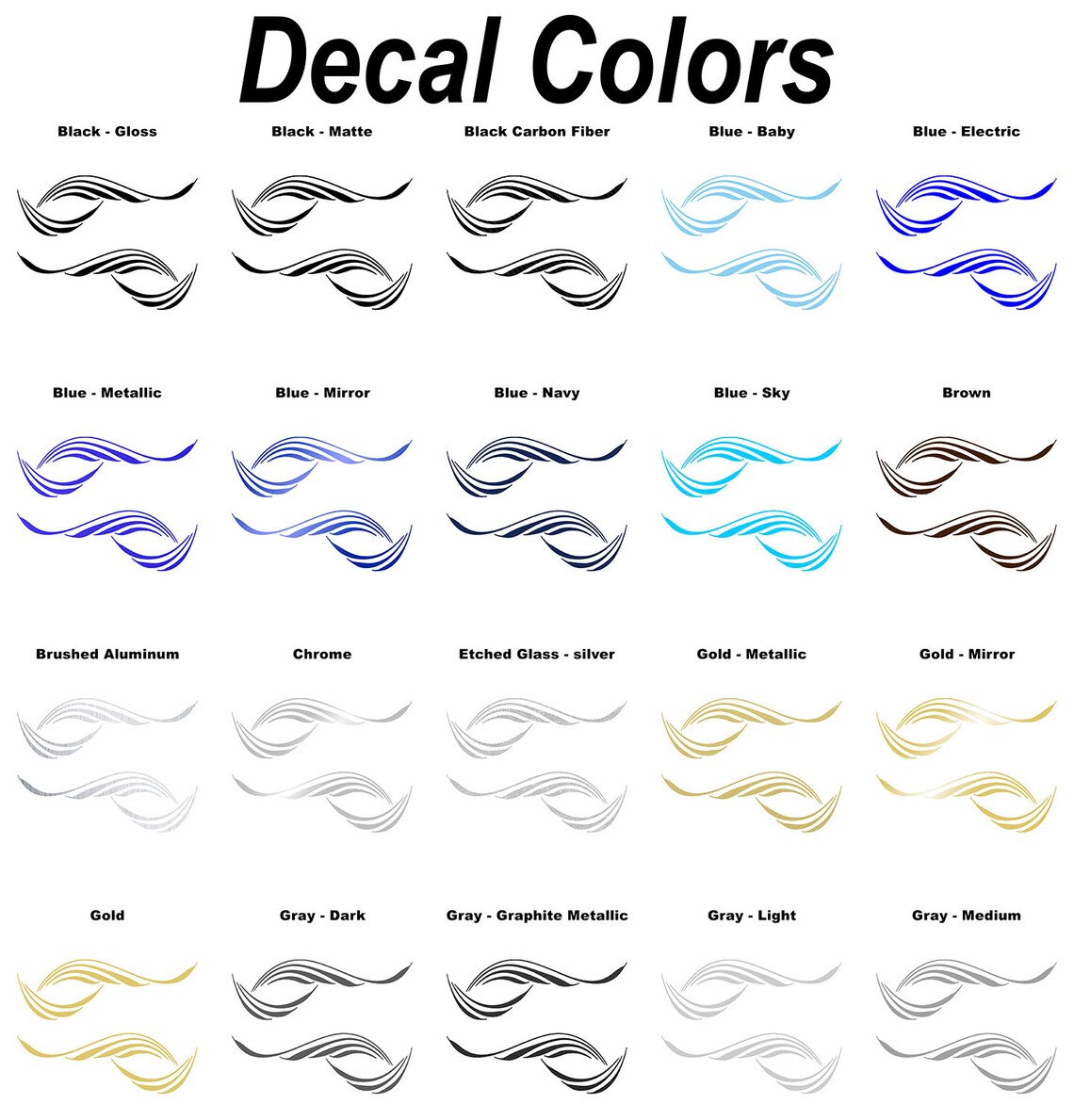 Pinstripe Decal / Scroll Pair Many Colors and Sizes to Choose | Etsy