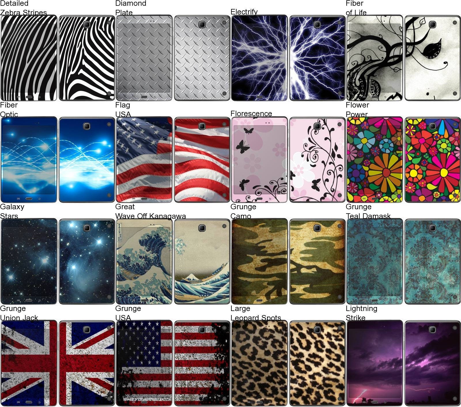 Choose Any 1 Vinyl Decal/sticker/skin Design for the Samsung Galaxy Tab ...