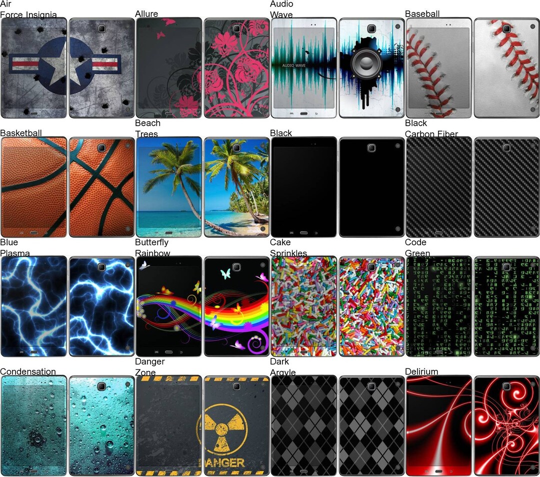 Choose Any 1 Vinyl Decal/sticker/skin Design for the Samsung Galaxy Tab ...