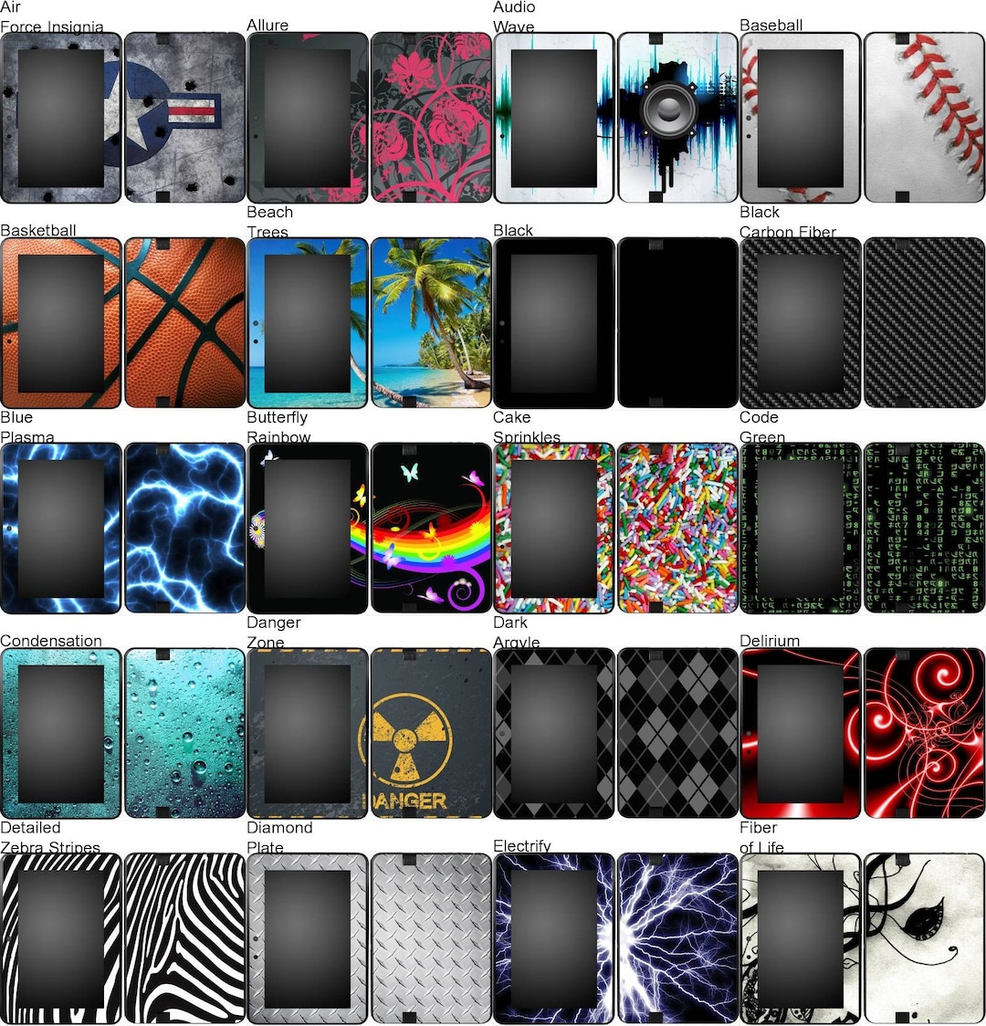 Choose Any 1 Vinyl Decal/sticker/skin Design for the Amazon Kindle Fire ...