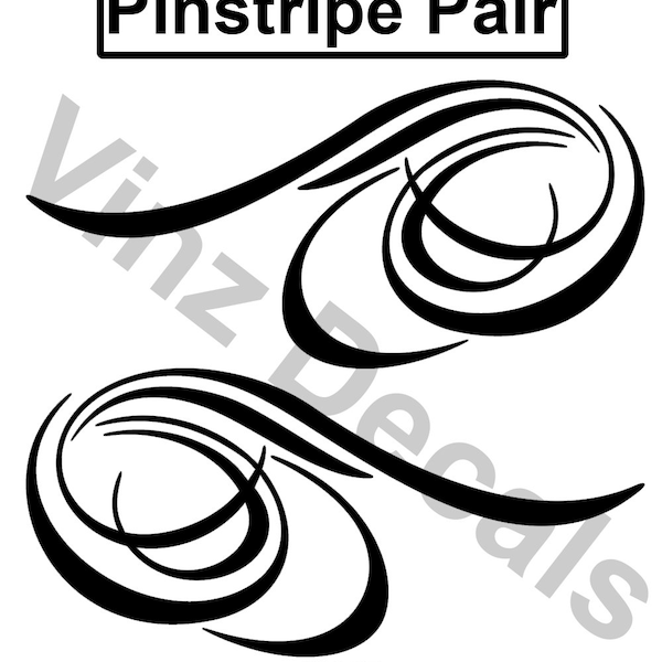 Pinstripe Scroll Decal - Etsy