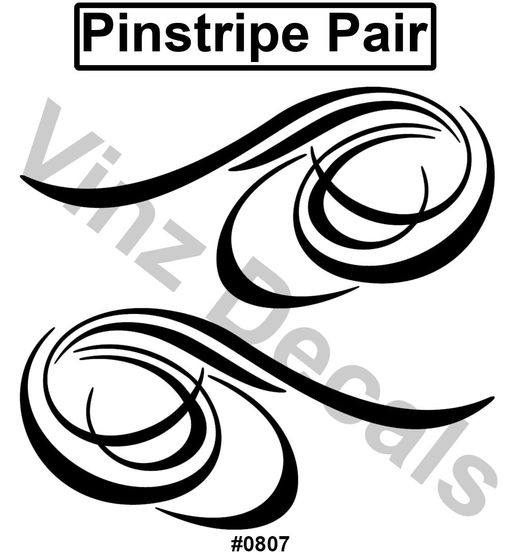 Pinstripe Decal / Scroll Pair Many Colors and Sizes To Choose | Etsy