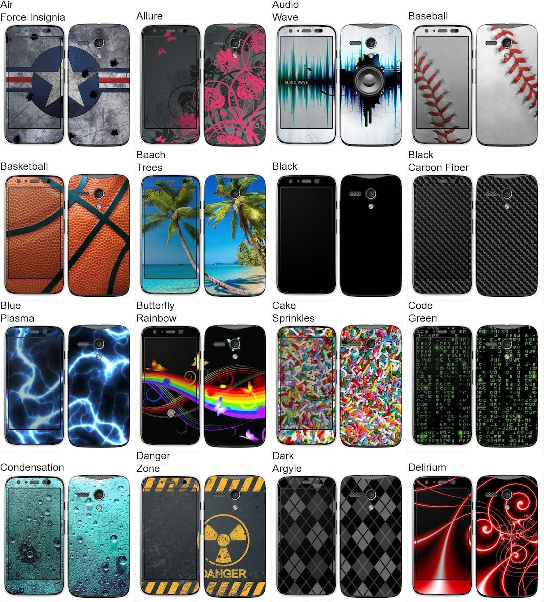 Choose Any 2 Designs - Vinyl Skins / Decals / Stickers for Motorola ...