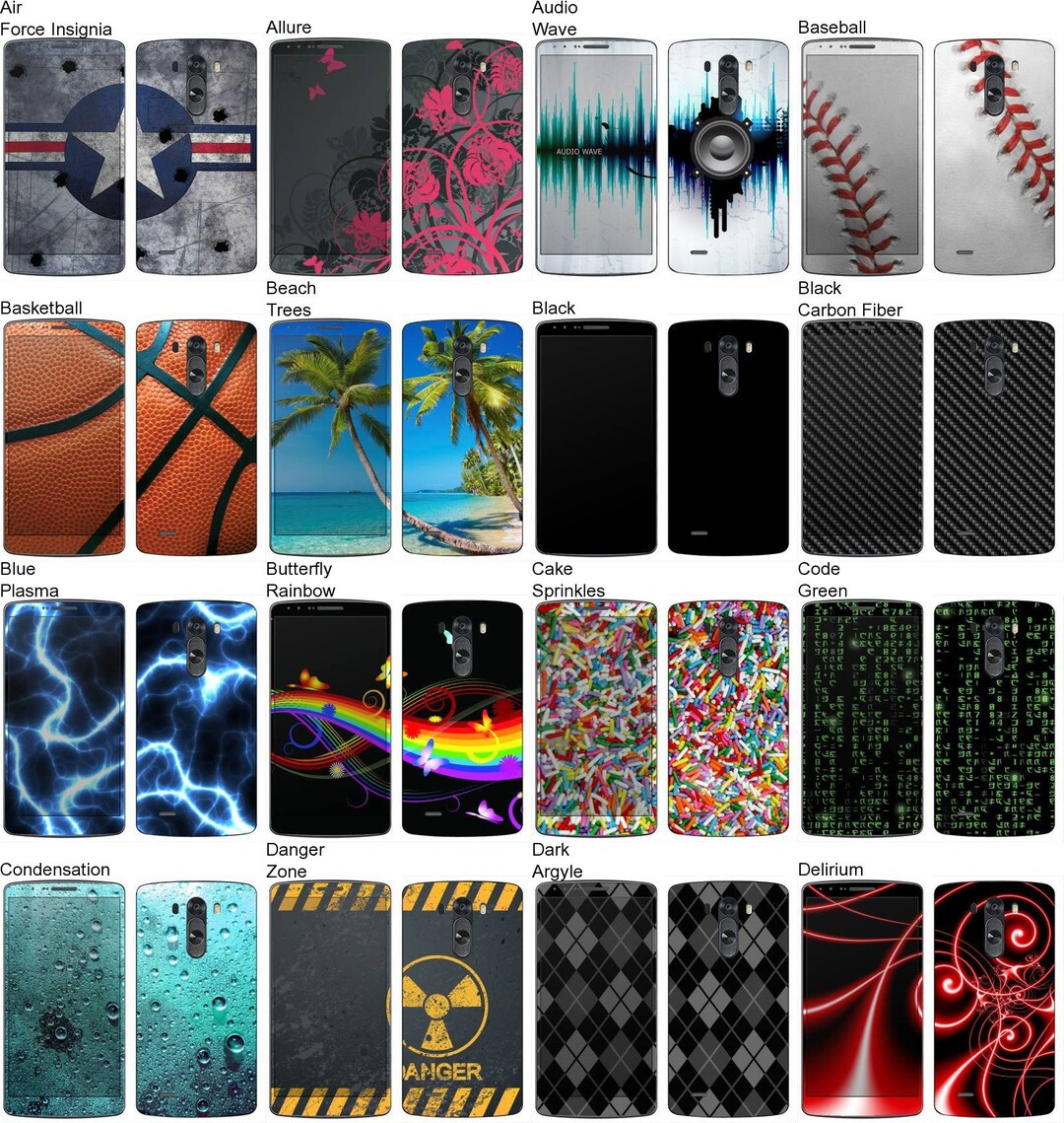 Choose Any 2 Designs - Vinyl Skins / Decals / Stickers for LG G3 ...
