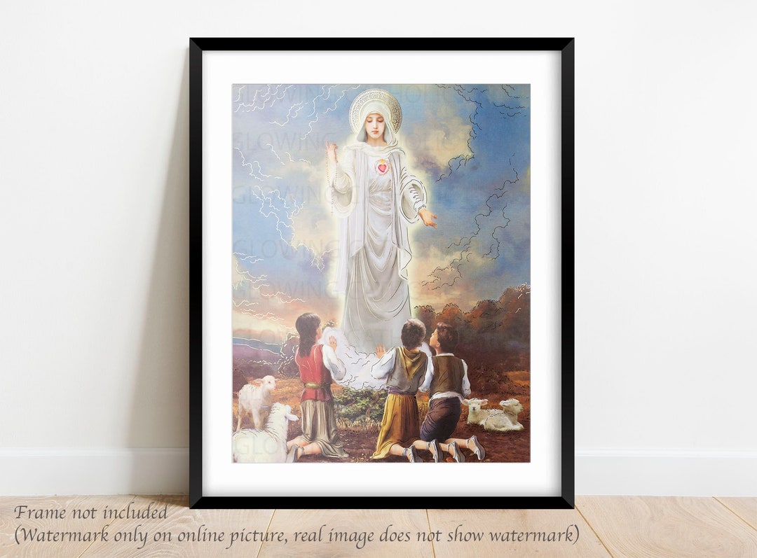 Our Lady of Fatima Print, Spiritual Gift, Religious Art, Lady Fatima ...