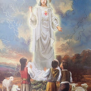 Our Lady of Fatima Print, Spiritual Gift, Religious Art, Lady Fatima ...