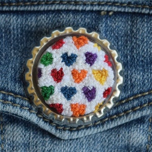 Fanny's Fantastic Flair Punch Needle Pattern + Fabric + Bottle Cap - Etsy