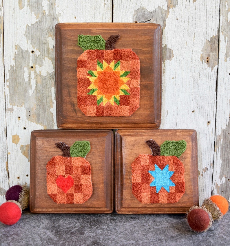 Patchwork Pumpkins Punch Needle Pattern & Fabric - Etsy
