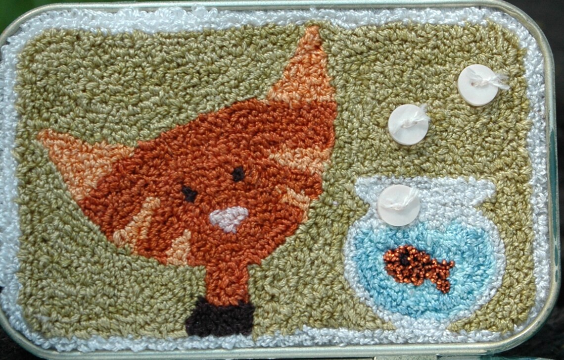 Here Fishy Fishy Punch Needle Pattern & Fabric - Etsy