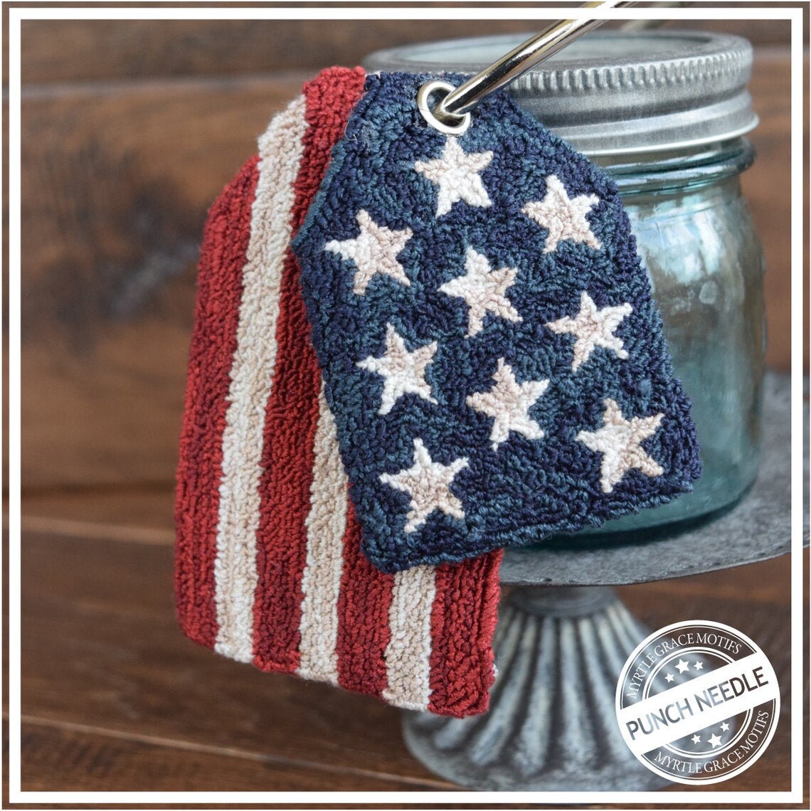 Stars and Stripes Punch Needle Pattern + Fabric + Hardware - Etsy