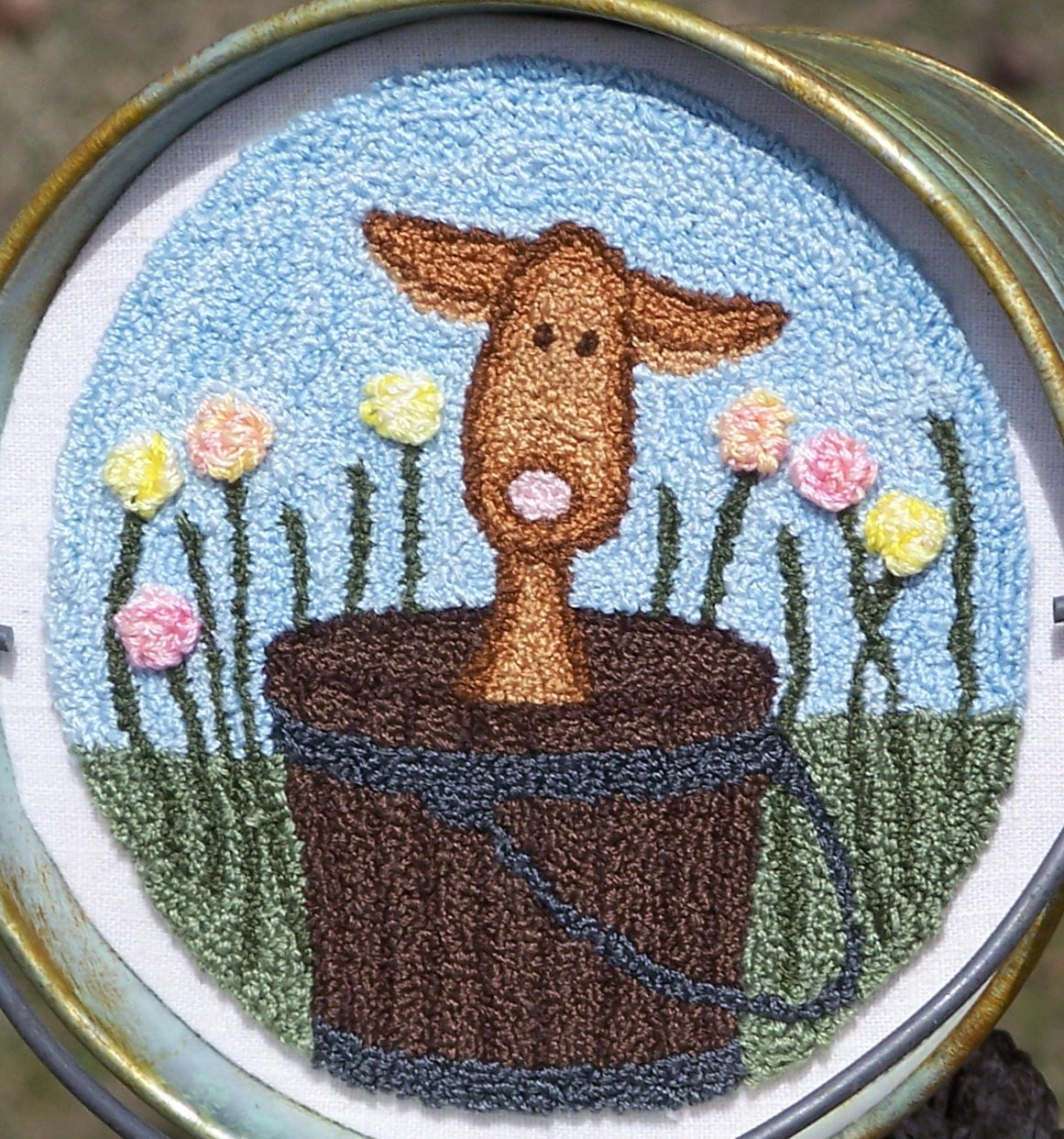 Rusty Bucket Punch Needle - Etsy