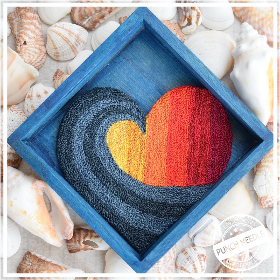 Heart of the Wave Punch Needle Pattern + Fabric - Etsy