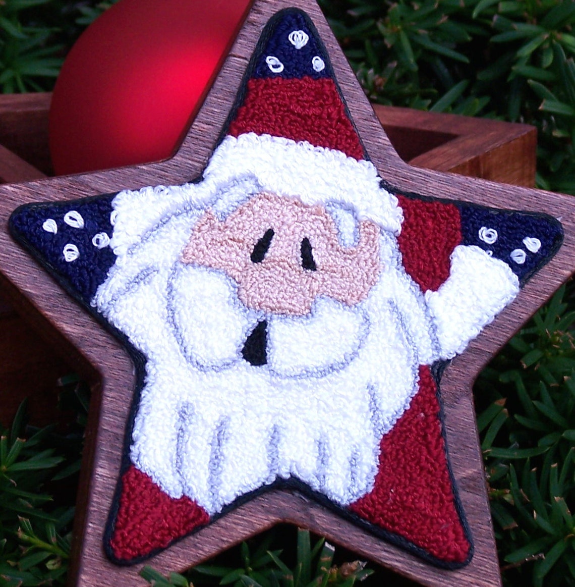 Super Star Santa Punch Needle Pattern & Fabric - Etsy