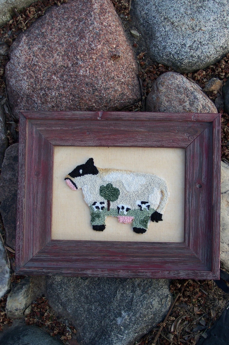 Moo Moo Field Cow Punch Needle | Etsy