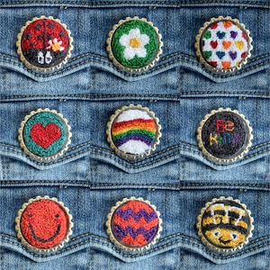 Fanny's Fantastic Flair Punch Needle Pattern + Fabric + Bottle Cap - Etsy