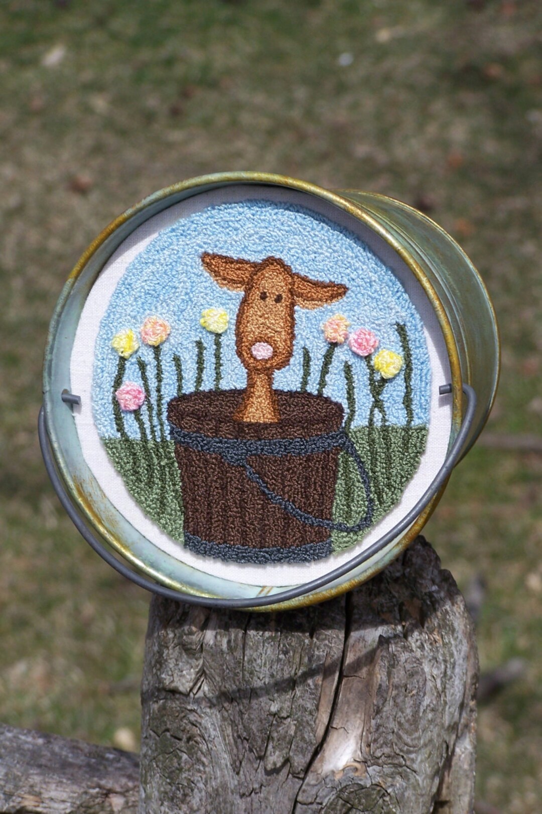 Rusty Bucket Punch Needle - Etsy