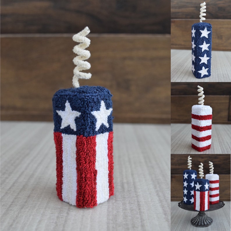 Firecrackers : Stars and Stripes Punch Needle Pattern - Etsy