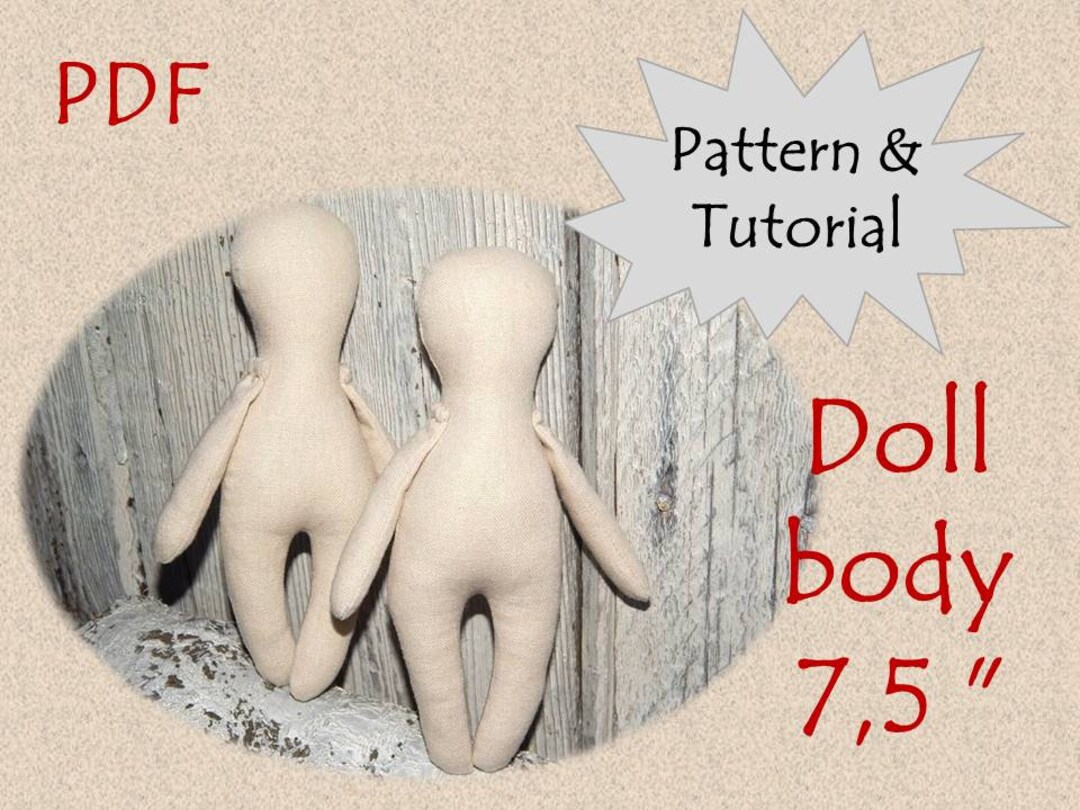 Pattern Body Doll Making Tutorial PDF Cloth Doll Pattern PDF Sewing ...