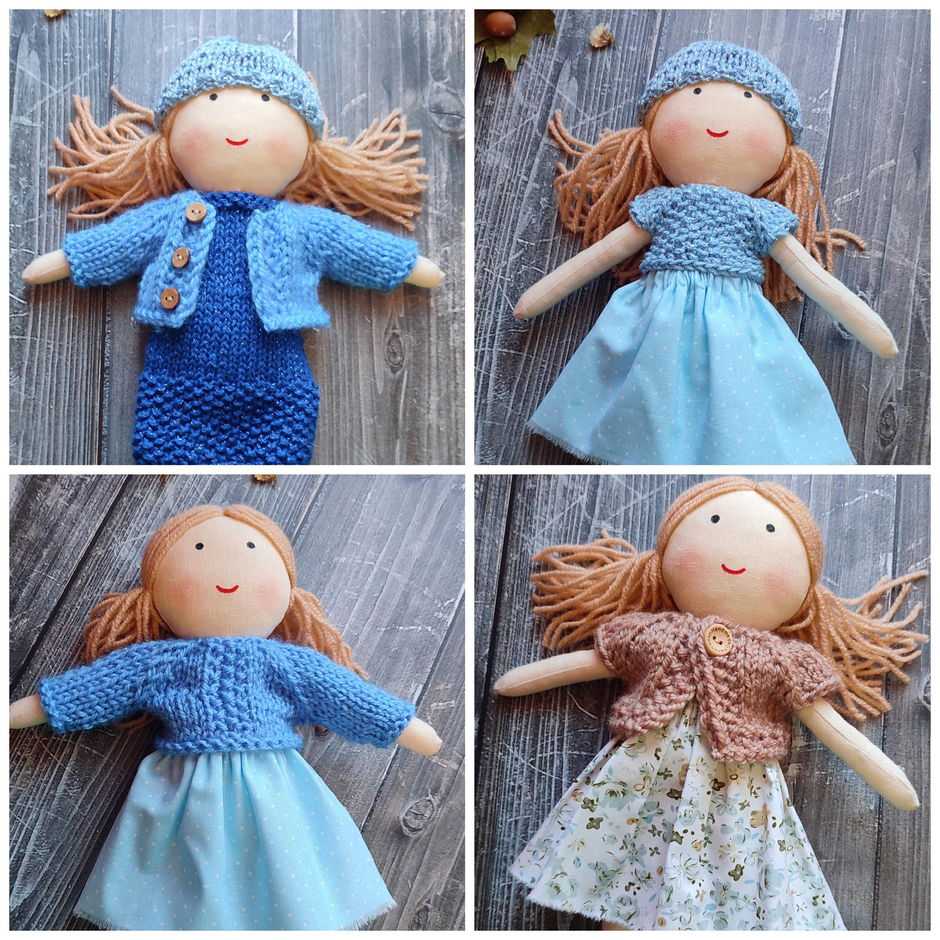 Handmade Rag Doll Girl With Clothes Dolls Outfit Set With Fabric Doll ...